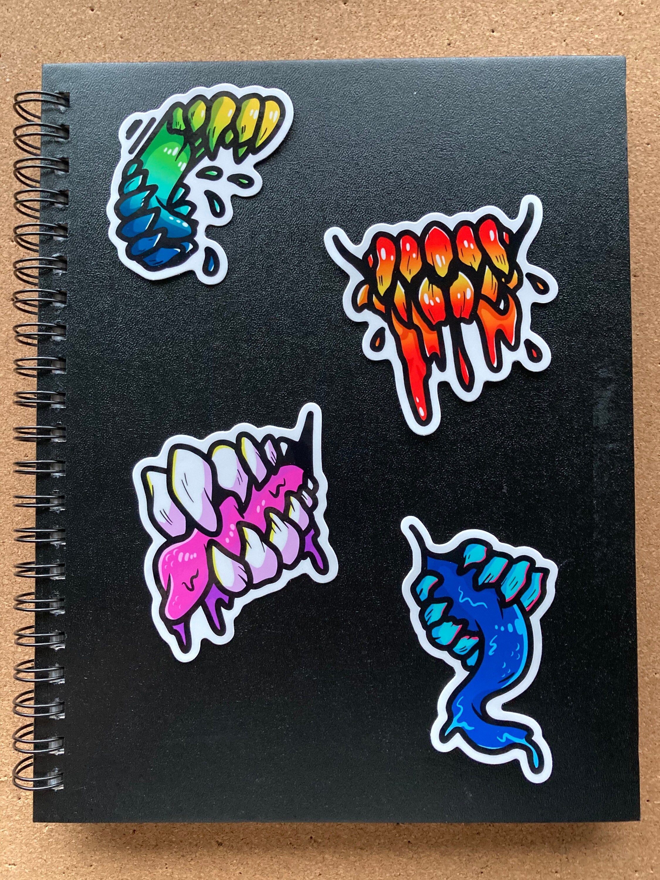 Red Monster Teeth Sticker - Etsy