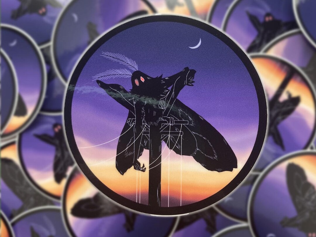 Mothman Night Cryptid Sticker - Etsy