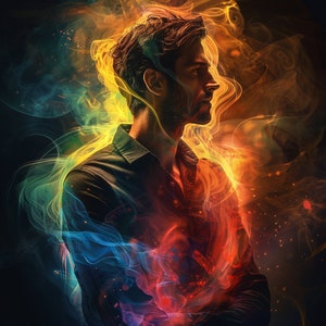 Meet Your Higher Self Spiritual Portrait Male Drawing Custom Bespoke ...