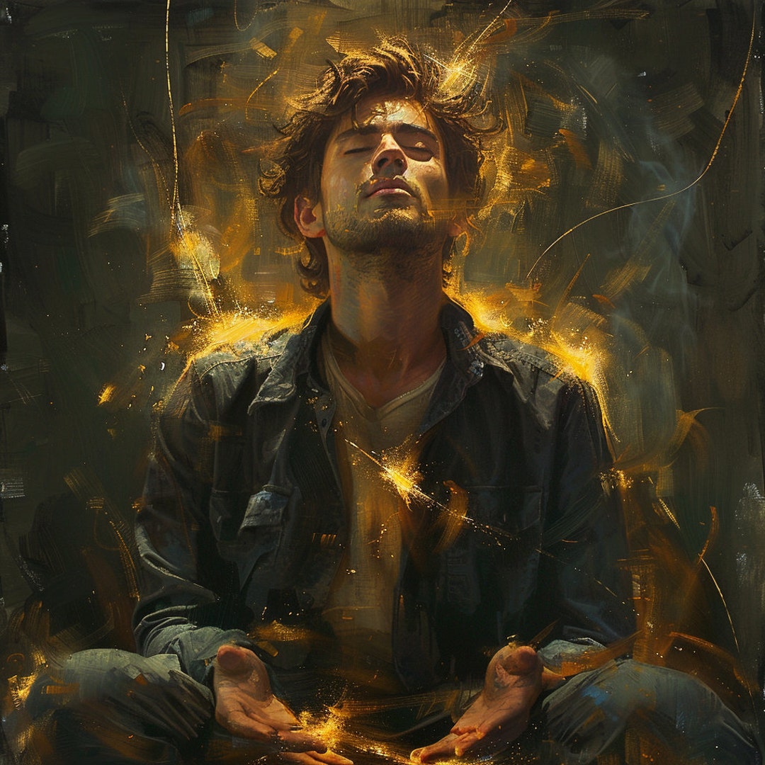 Meet Your Higher Self Spiritual Portrait Male Drawing Custom Bespoke ...