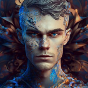 Meet Your Higher Self Spiritual Portrait Male Drawing Custom Bespoke ...