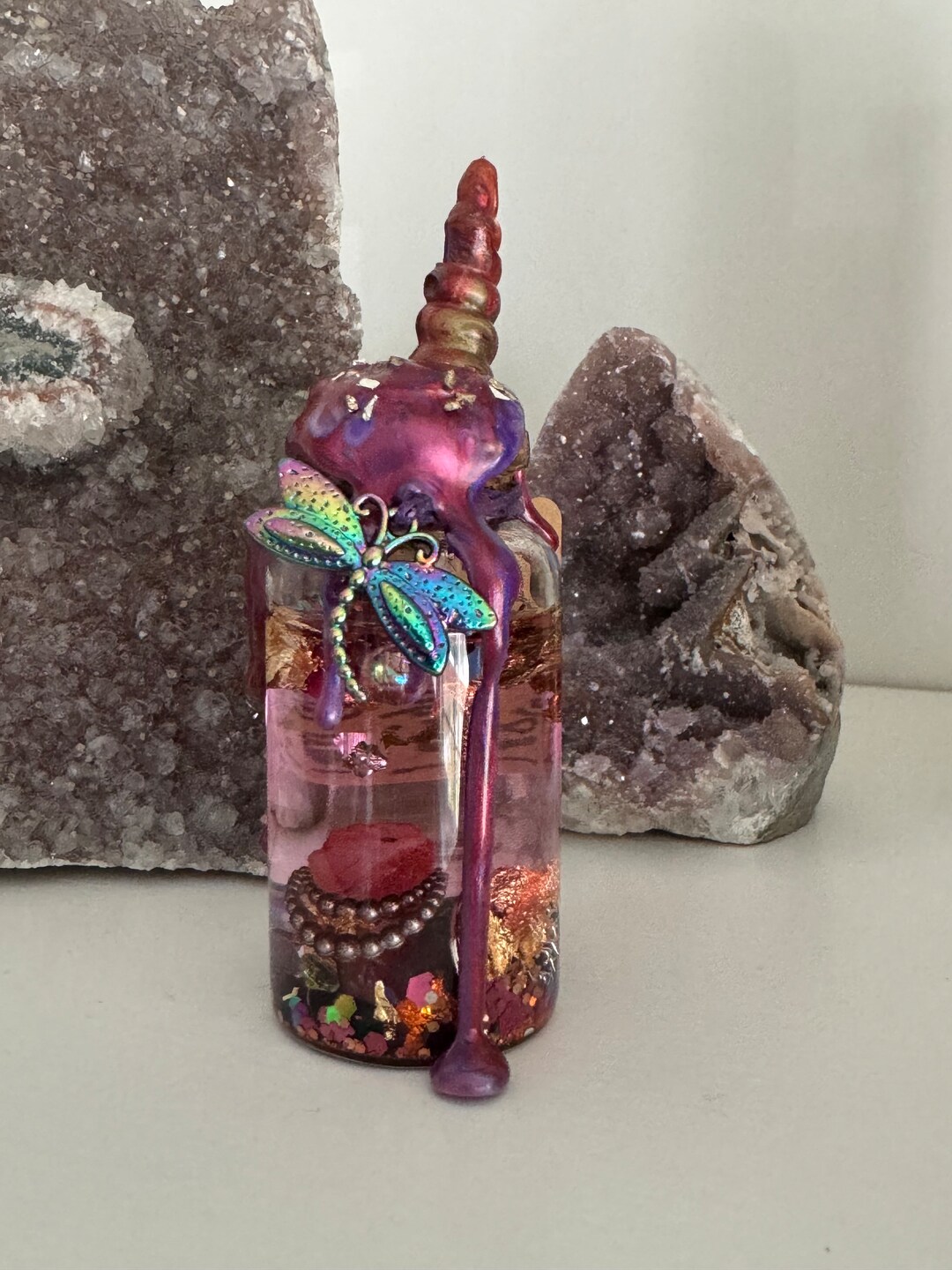 Moon Bottle Dark Feminine Theme Water Trinket Gift for Her Charged ...
