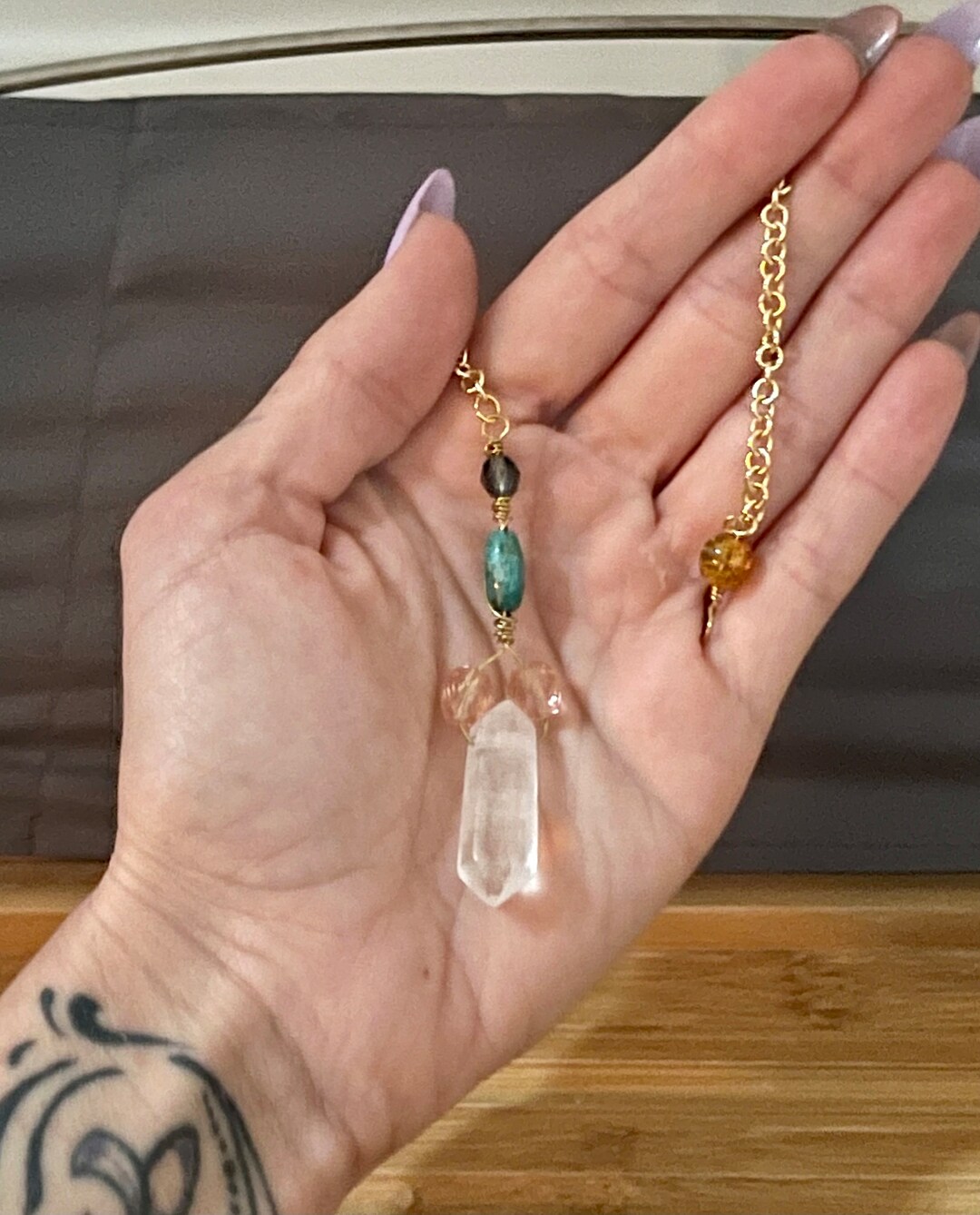 Pendulum | Crystal Pendulum | Divination Tool | Altar Decor | Beaded ...