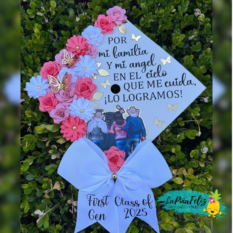 Angel En El Cielo Grad Cap Topper Graduation Cap Custom Grad Cap Grad ...