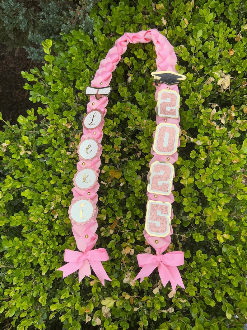 Pink Graduation Ribbon Lei: Custom Senior Gift, Class of 2026 - Etsy