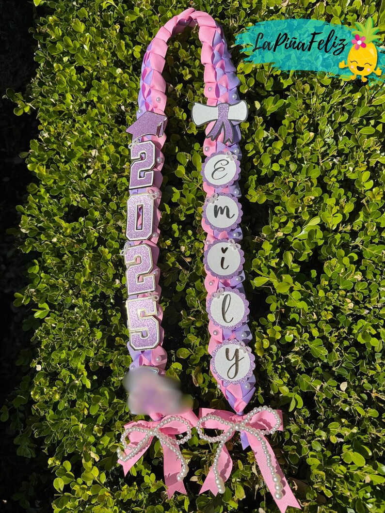 Custom Graduation Ribbon Coquette Lei: Senior Night Gift, Class of 2026 ...