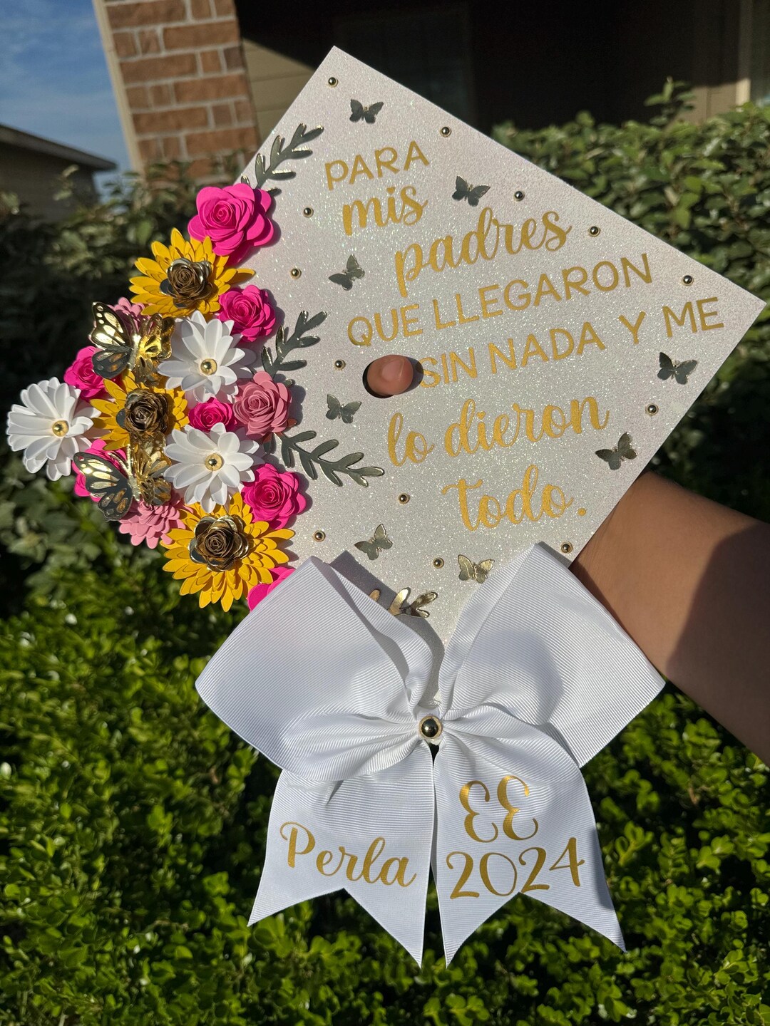 Sunflowers, Daisies and Roses Grad Cap Topper Graduation Cap Custom ...