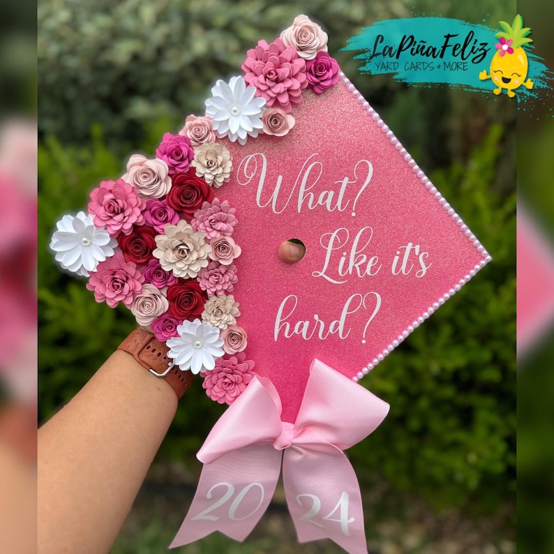 Customizable Hot Pink Grad Cap Topper: Class of 2026 - Etsy