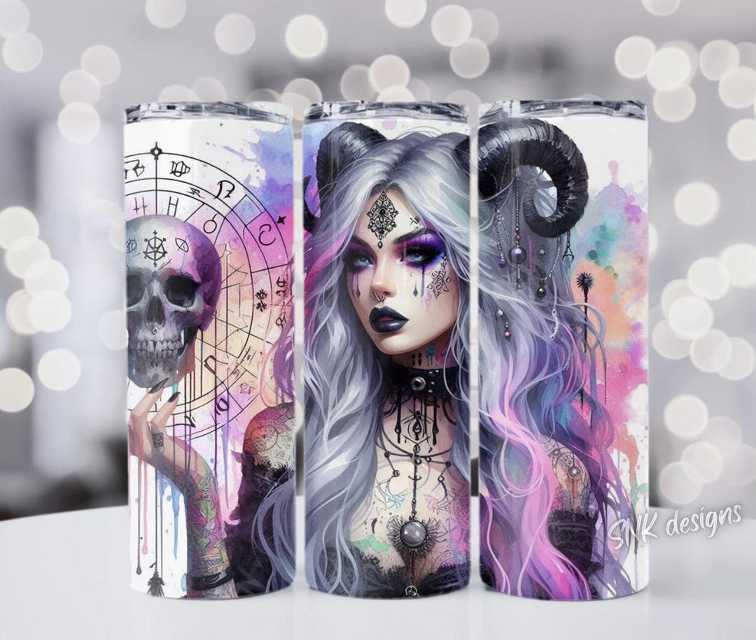 Badass Witchy Celestial Goth Art Goth 20oz Tumbler Wrap, Sublimation ...