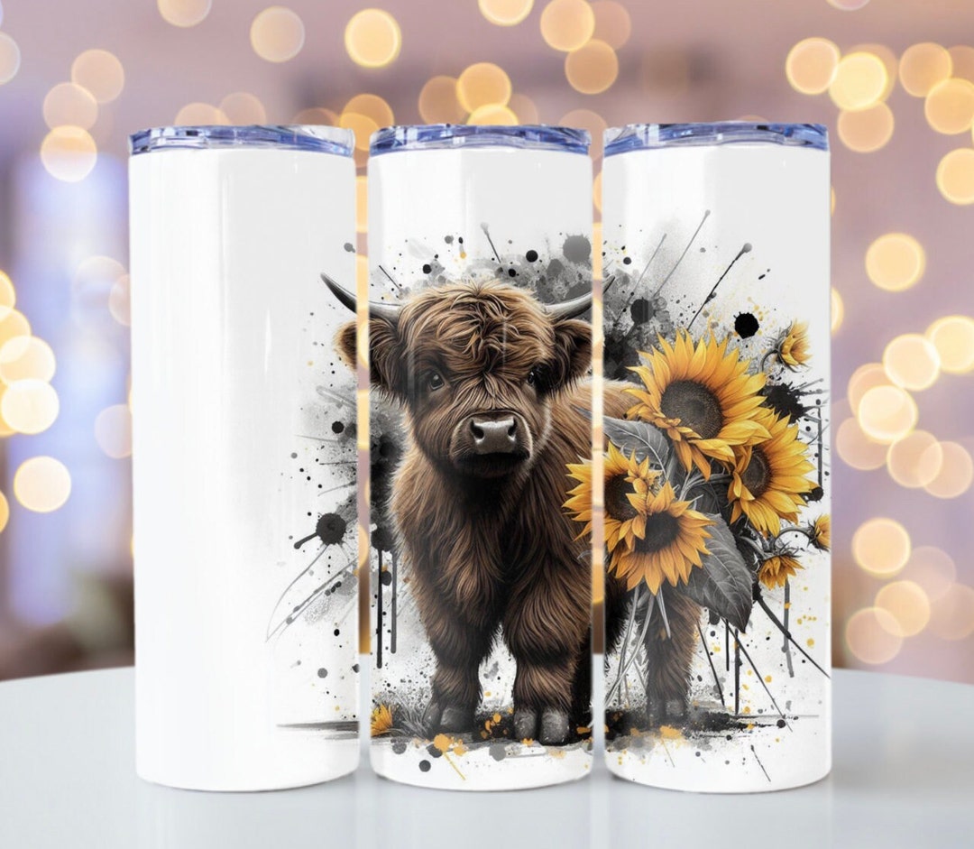 Highland Cow Daily Affirmations Tumbler Wrap, Sublimation Design ...