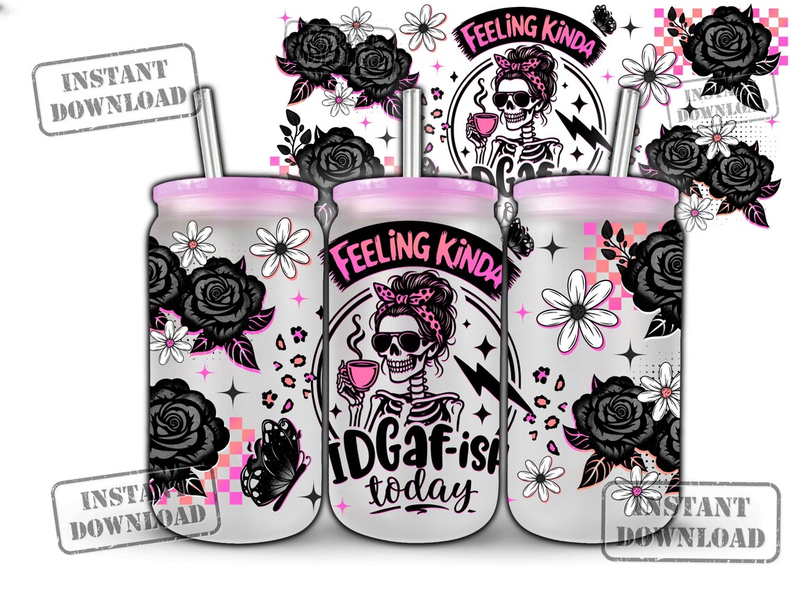 Funny Snarky Skeleton Sassy Snarky Skull 16oz Can Wrap Sublimation ...