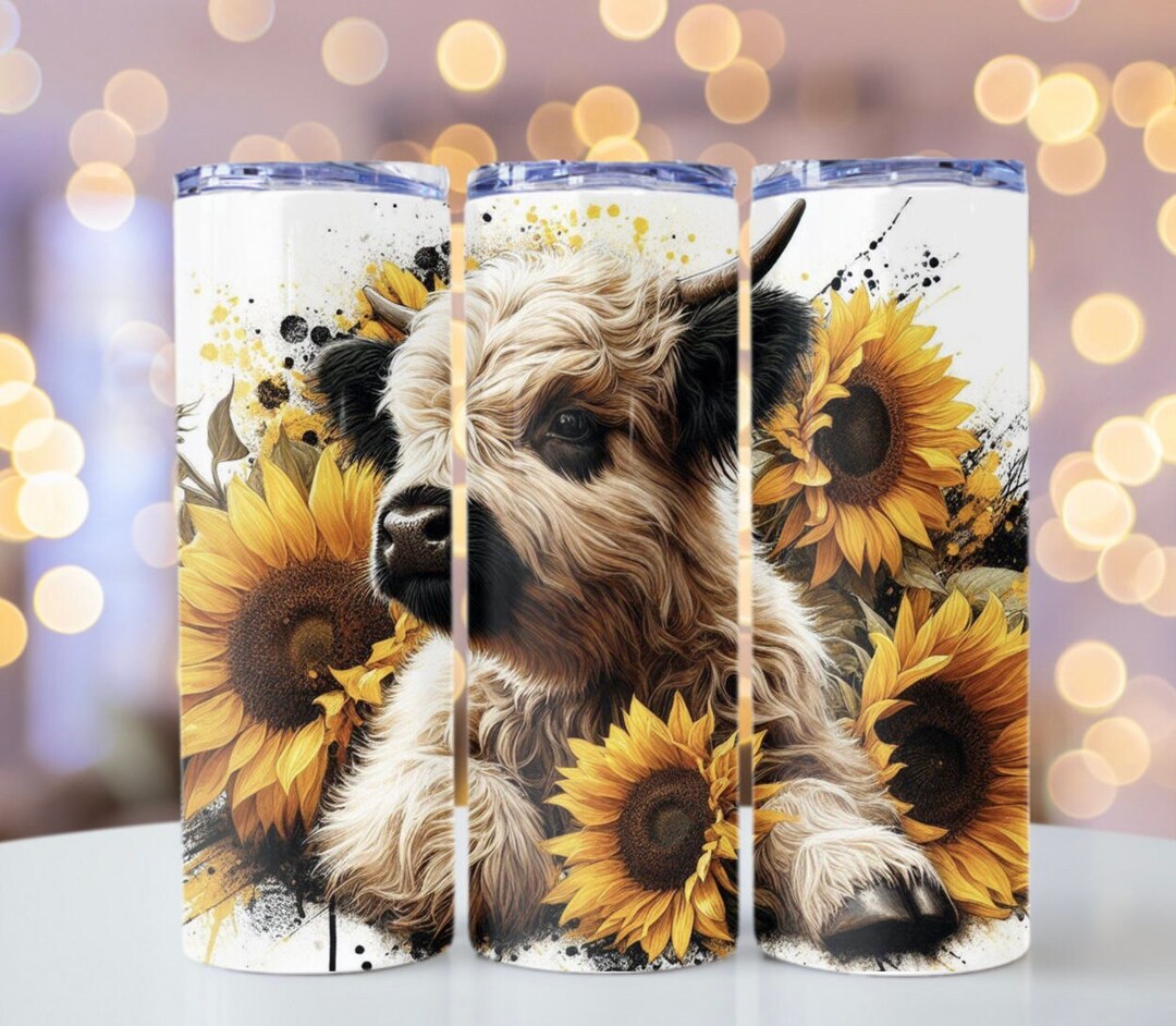 Highland Cow Daily Affirmations Tumbler Wrap, Sublimation Design ...