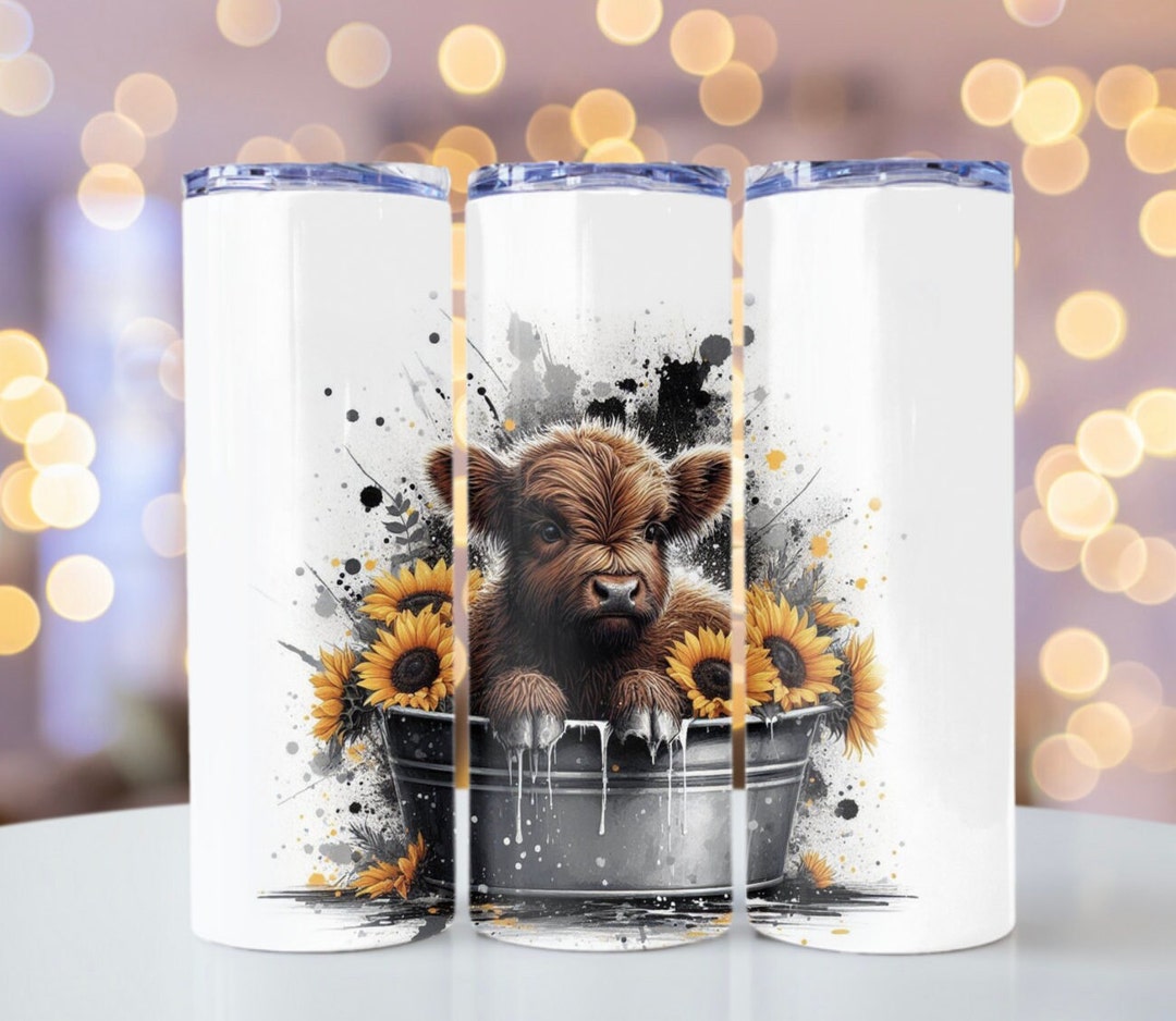 Highland Cow Daily Affirmations Tumbler Wrap, Sublimation Design ...