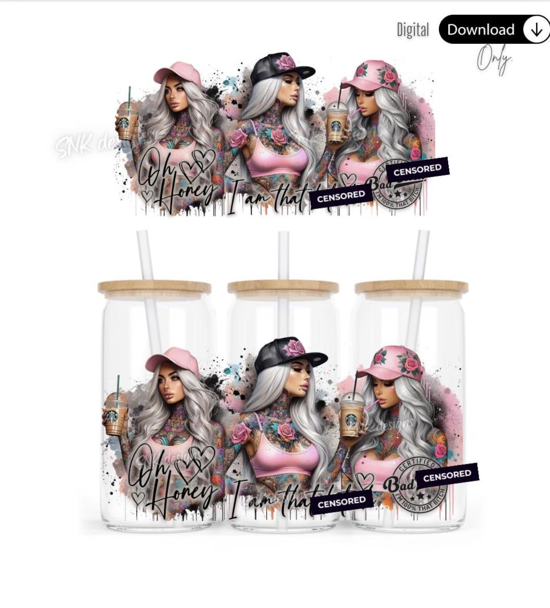 16oz Libby Can Wrap, Sublimation Design Templates, 16oz Png Digital ...