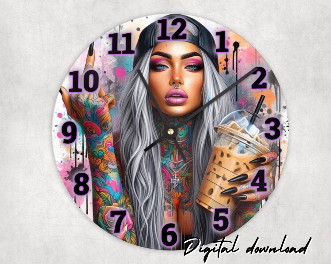 Clock Design Cute Funny Snarky Sublimation Clock Png , Digital Download ...