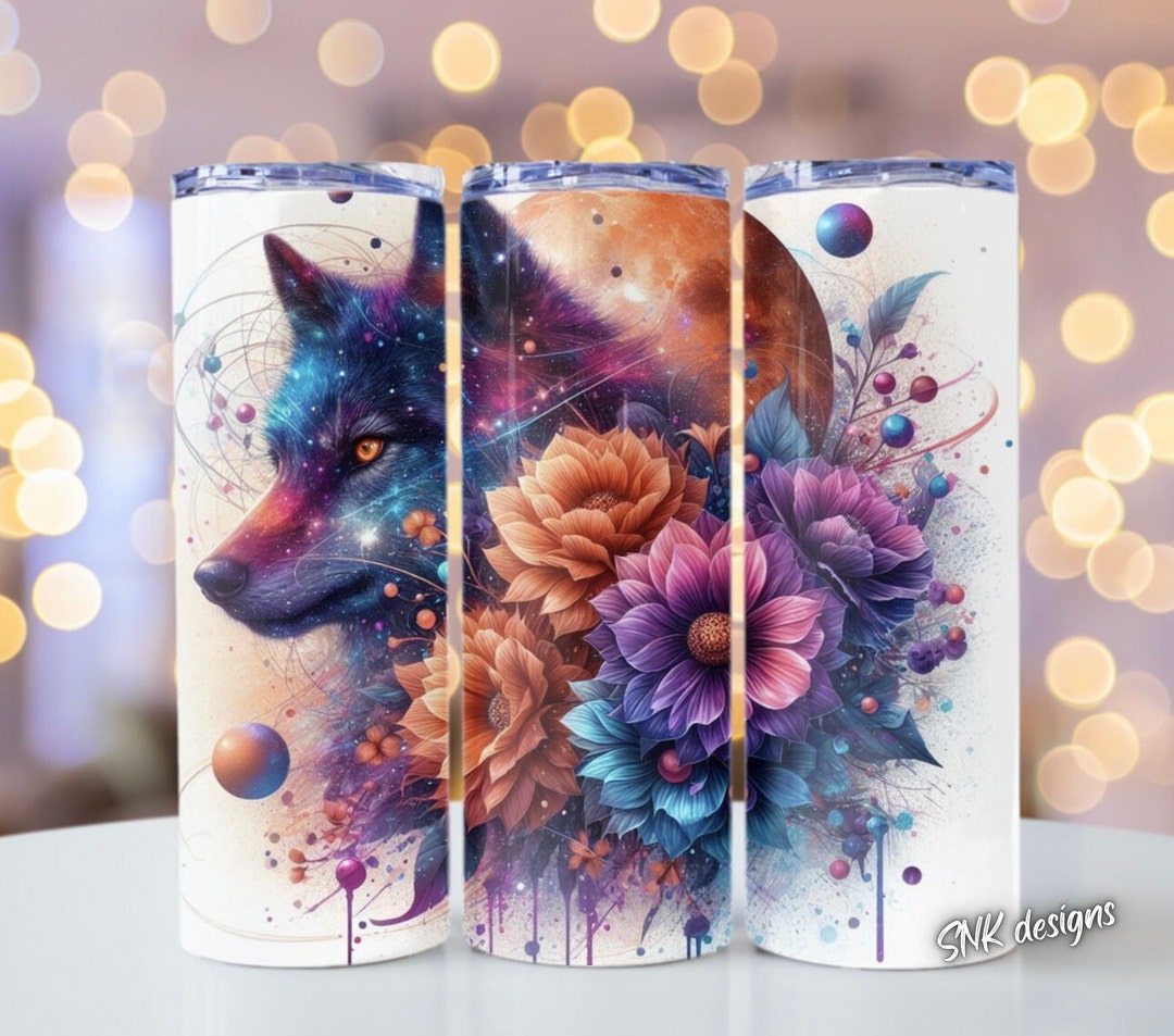 Wolf Tumbler Wrap, Sublimation Design Templates, Straight Png Digital ...