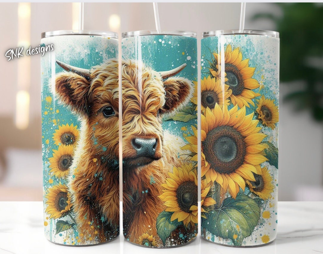 Highland Cow Daily Affirmations Tumbler Wrap, Sublimation Design ...