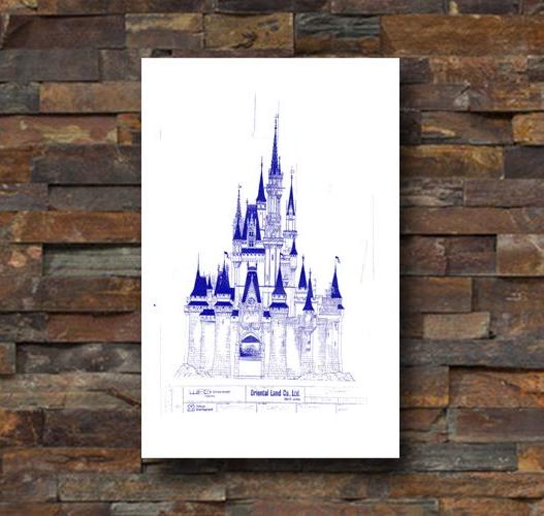 BP061 Tokyo Disneyland Castle Elevation Blueprint Plan Poster - Etsy