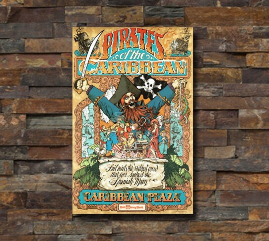 PP063 Disney Pirates of the Caribbean Ride Poster - Etsy