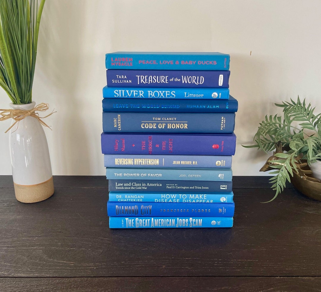 Modern Blue Decorative Books for Display Bulk Bundle Books Used Books ...