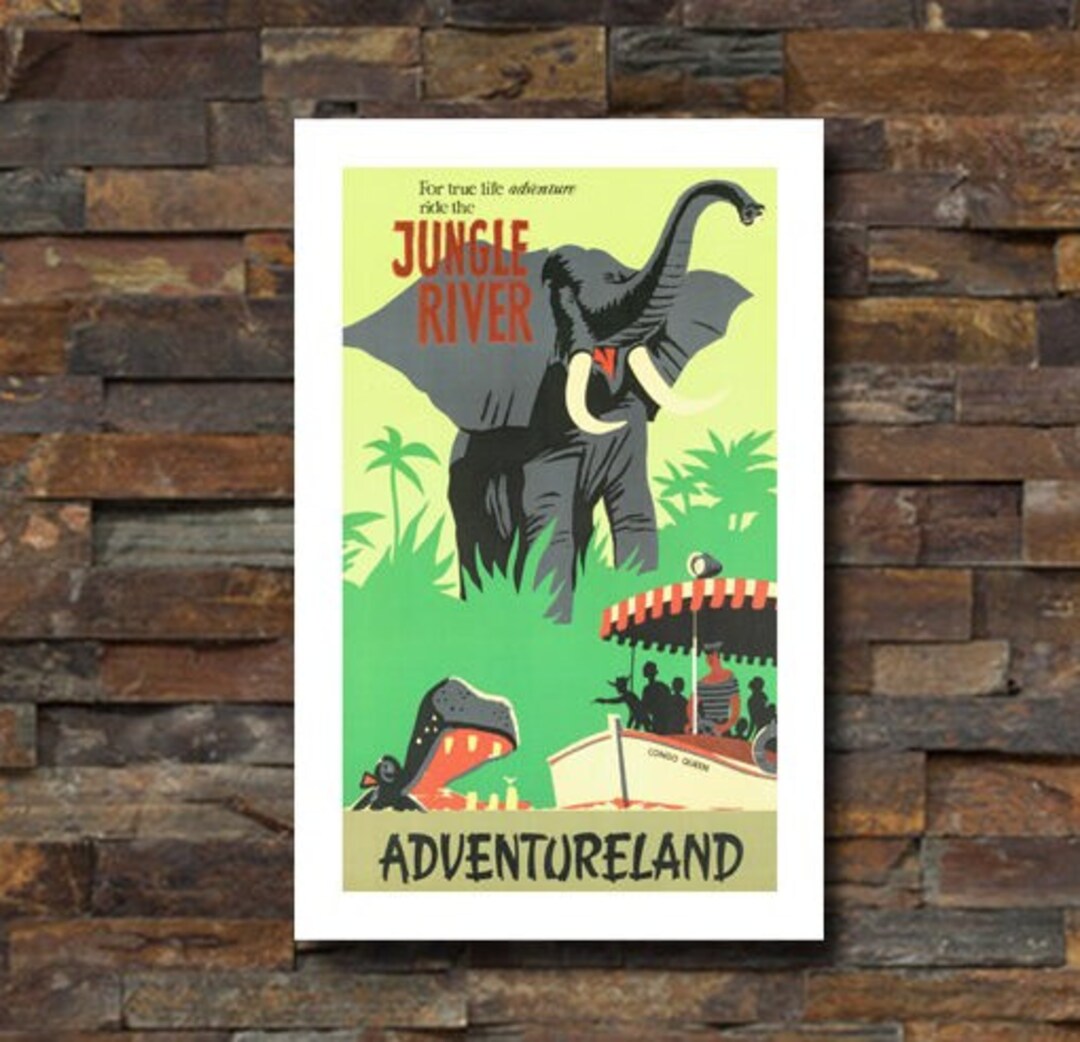 PP026 Disney Adventureland Jungle River Ride Poster - Etsy