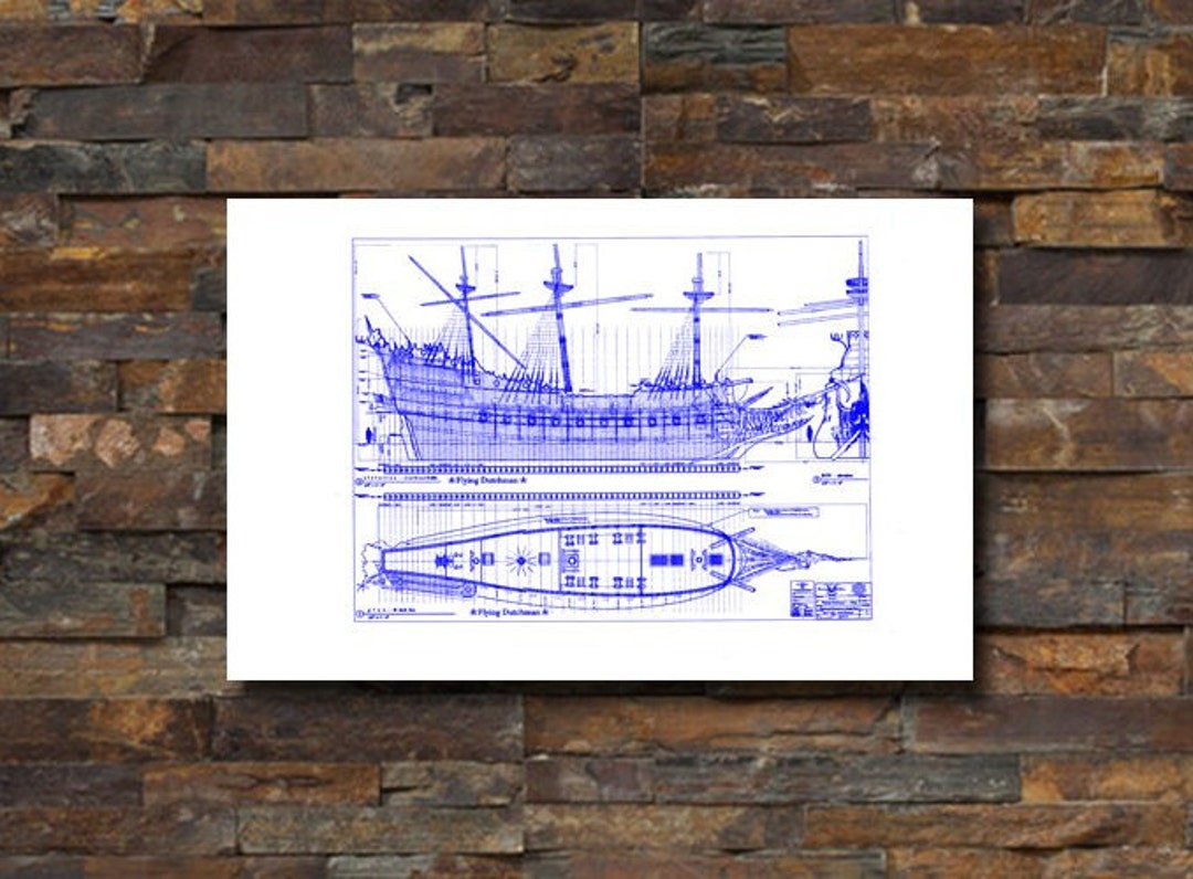 BP012 Disney Flying Dutchman Sailing Ship Blueprint Plan Poster - Etsy