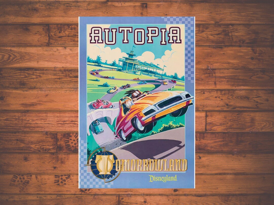 PP181 Disney Autopia Ride Poster - Etsy