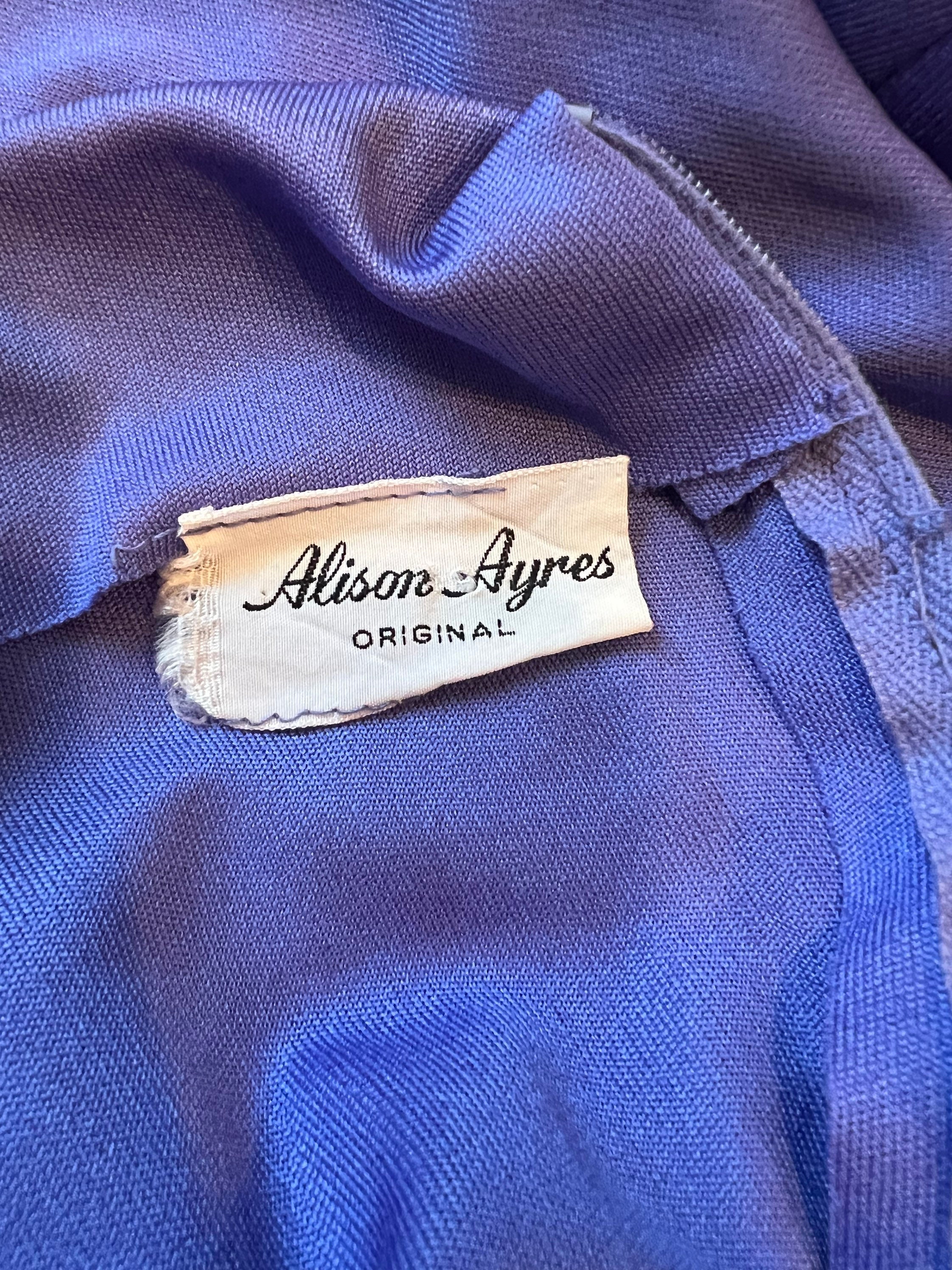 Vintage 1970s Alison Ayres Disco Queen Dramatic Angel Sleeve Maxi Dress ...