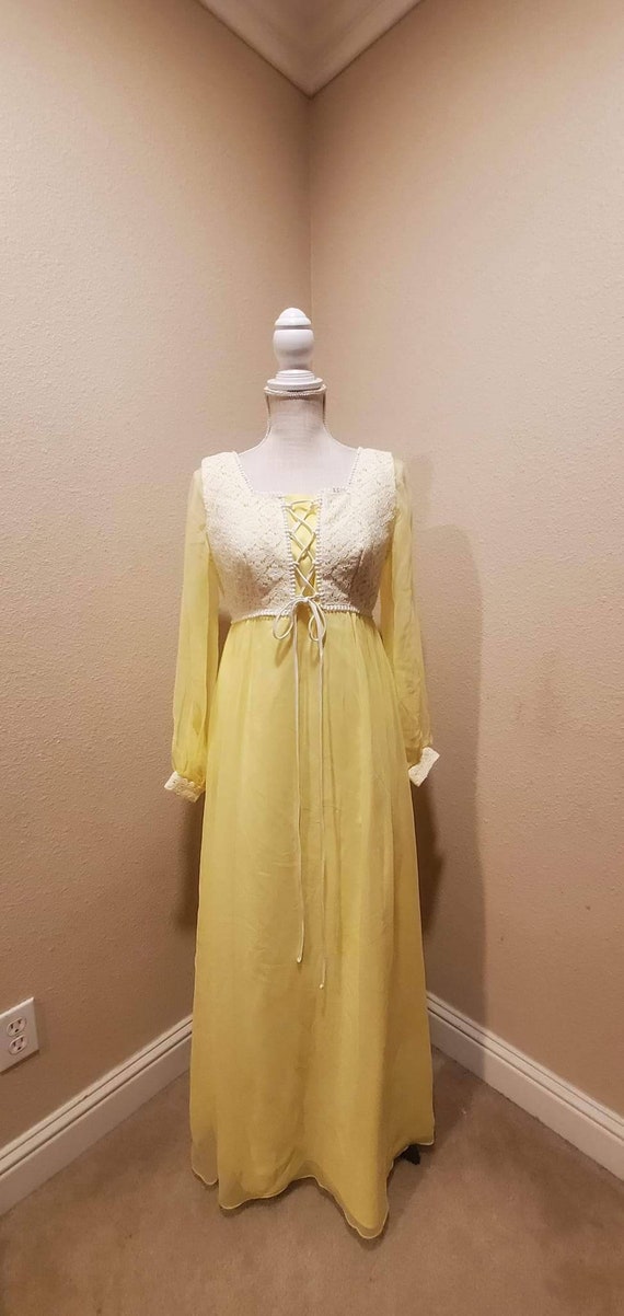 Dreamy 1970s Renaissance cottage core corset bust she… - Gem