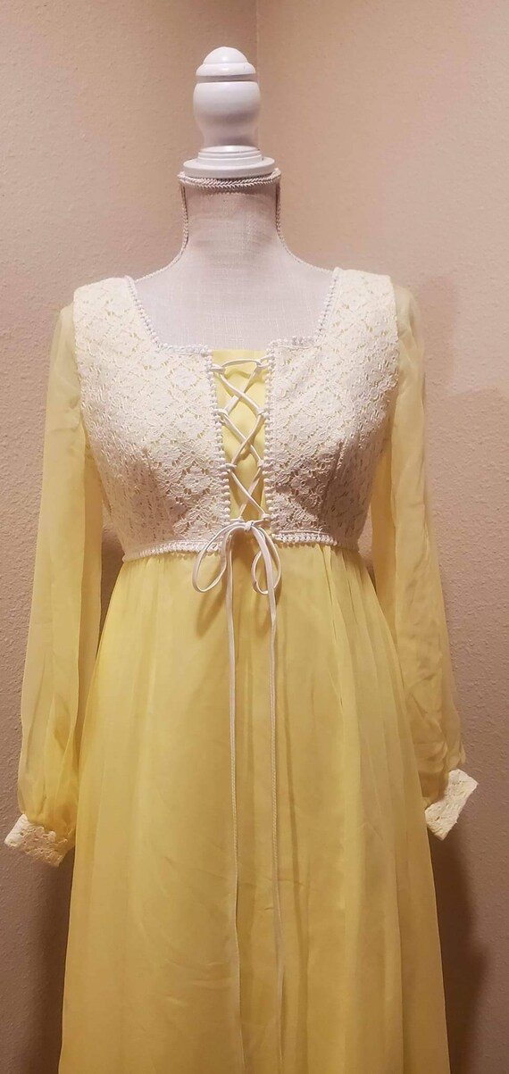 Dreamy 1970s Renaissance cottage core corset bust she… - Gem