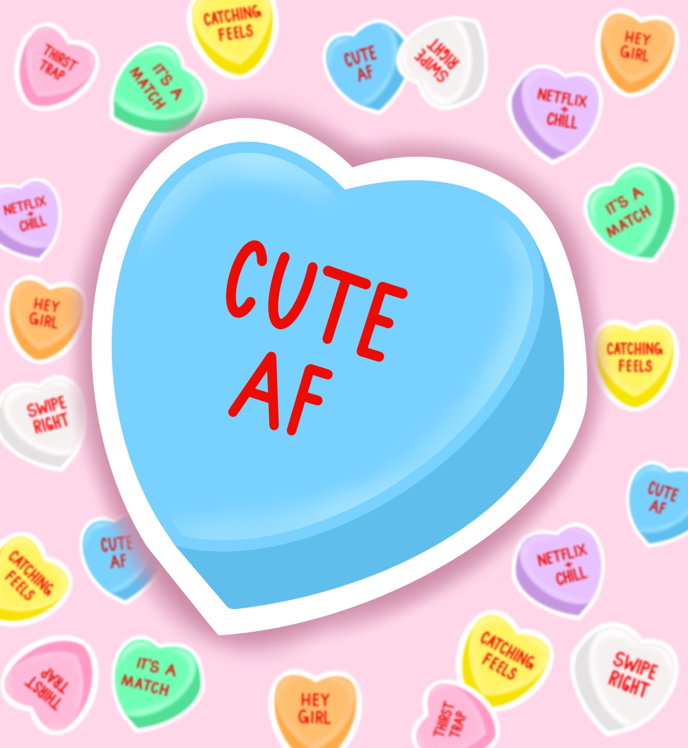 Conversation Heart Stickers Conversation Heart Candy Heart - Etsy