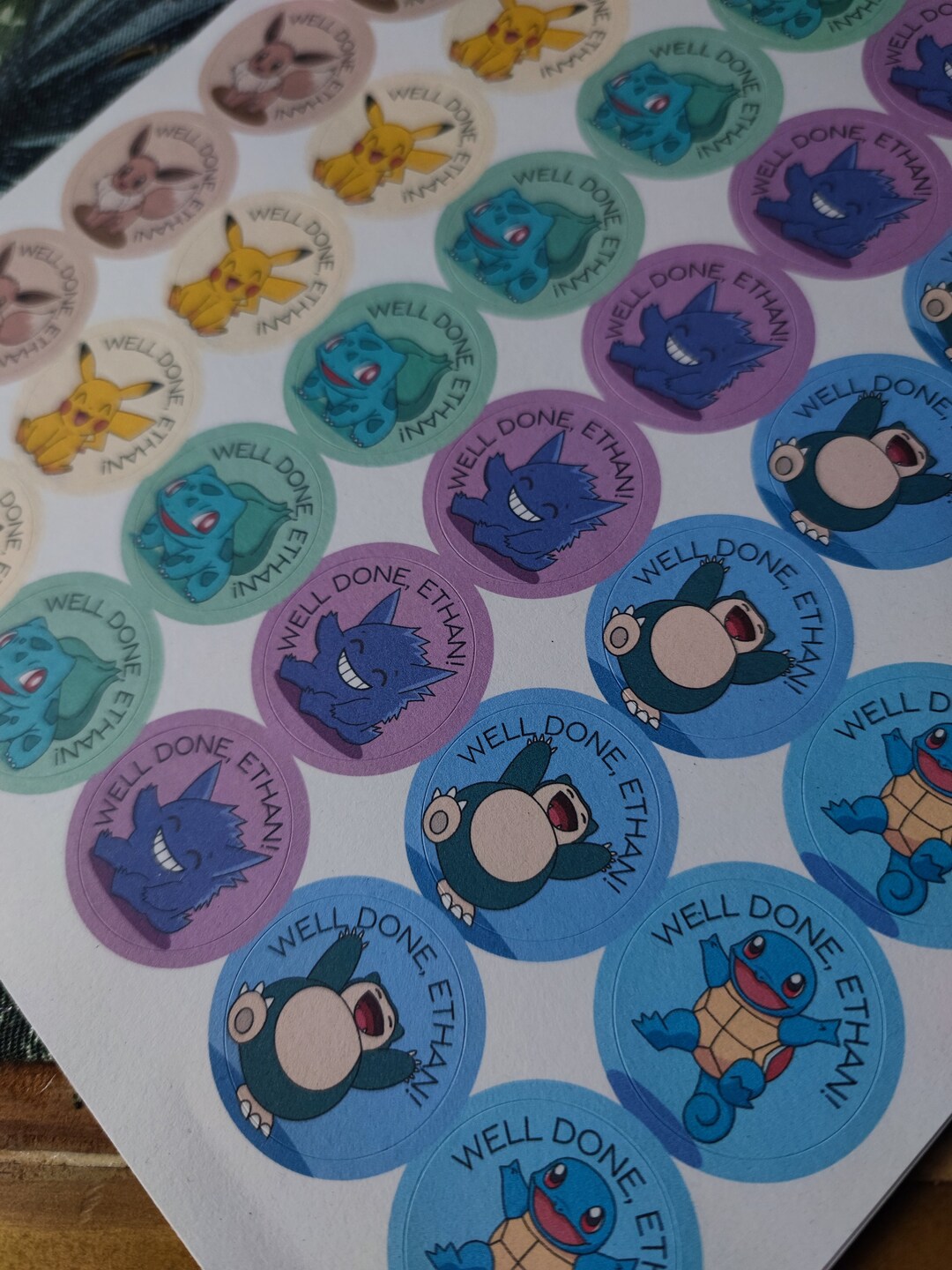 Personalised Poke Well Done Stickers - Motivational Chart Sticker Sheet ...