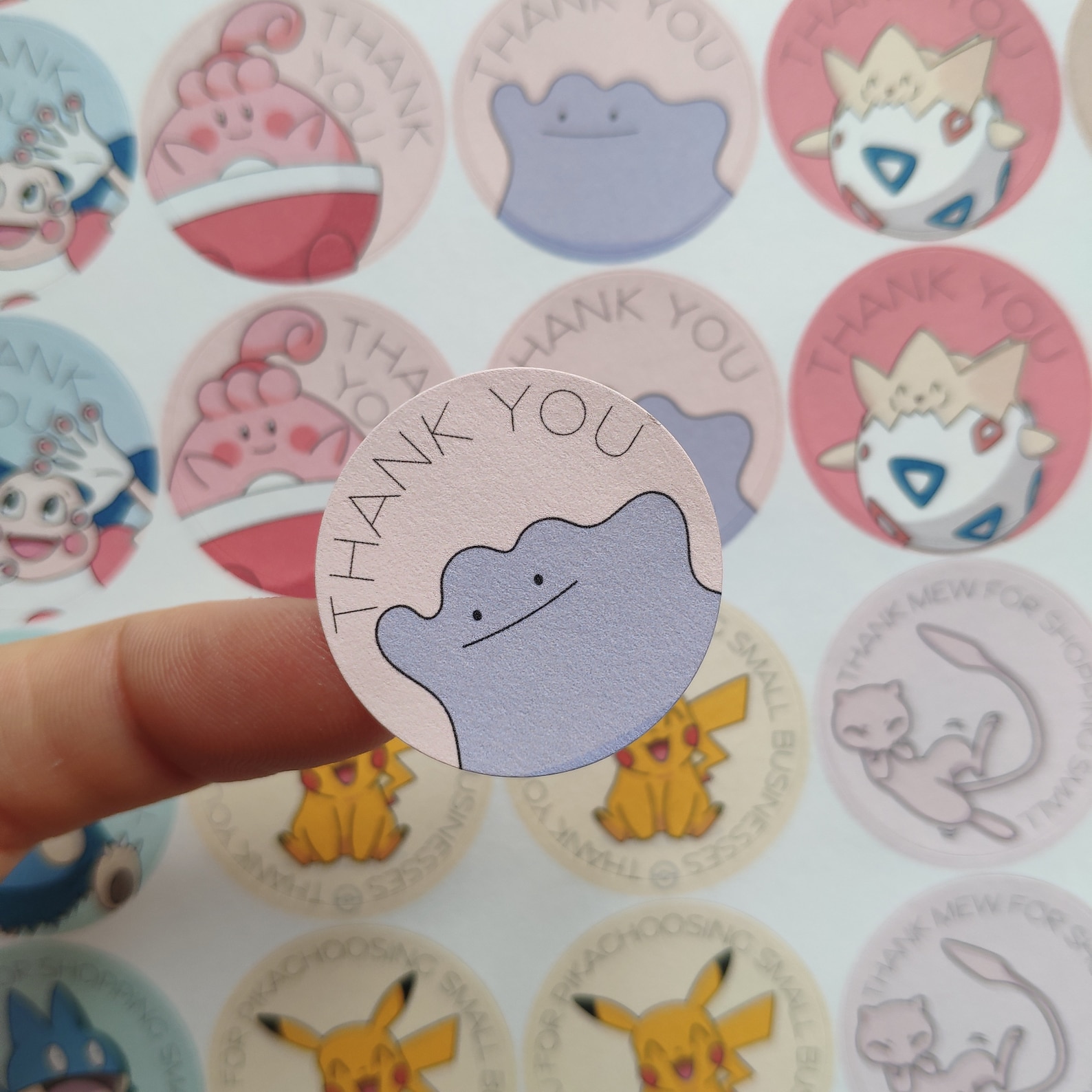 Poke Style Thank You Stickers Sticker Sheet Labels for - Etsy