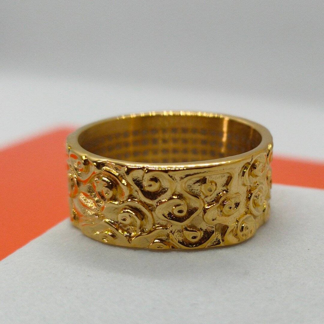 Psychic Swirl Gold Ring Stainless Steel Ring Men's Pinky - Etsy UK