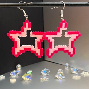 Starry Pixels Perler Bead Earrings - Etsy