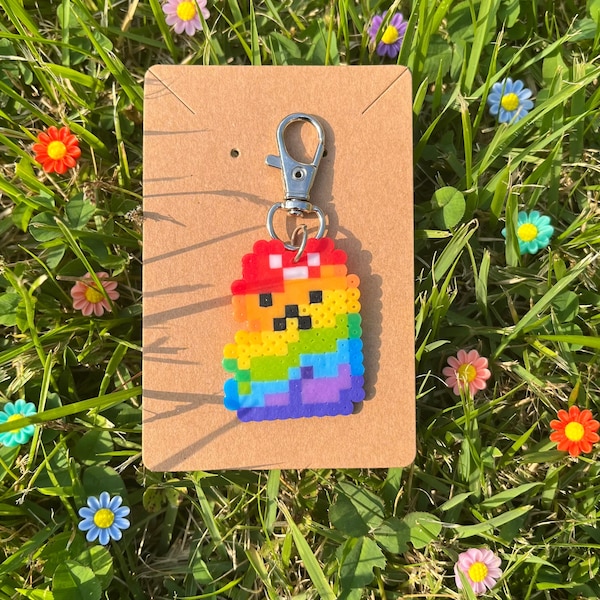 Perler Bead Keychain - Etsy