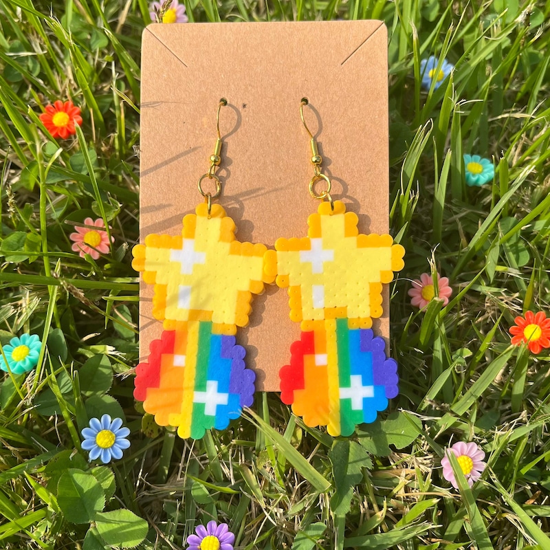 Perler Bead Earrings - Etsy
