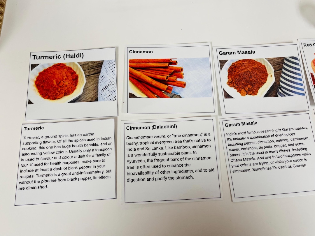 Indian Spices Montessori Printable - Elementary Geography Material - Etsy