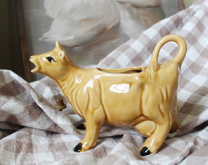 Vintage Cow Creamer Pitcher With Bell - Etsy