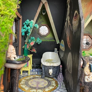 Victorian Gothic Haunted Dollhouse Witch House, Handmade by Artist ...