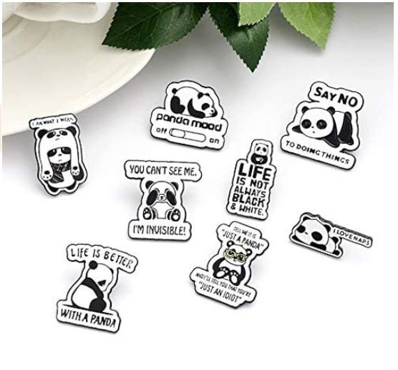 Cute Moody Panda Set Enamel Pins Moody Panda Pins | Etsy