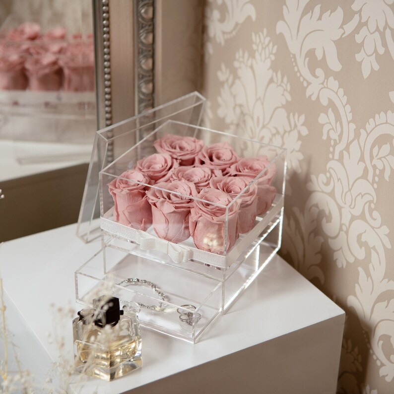 9 Real Rose Vanity Box - Winter Collection - Etsy