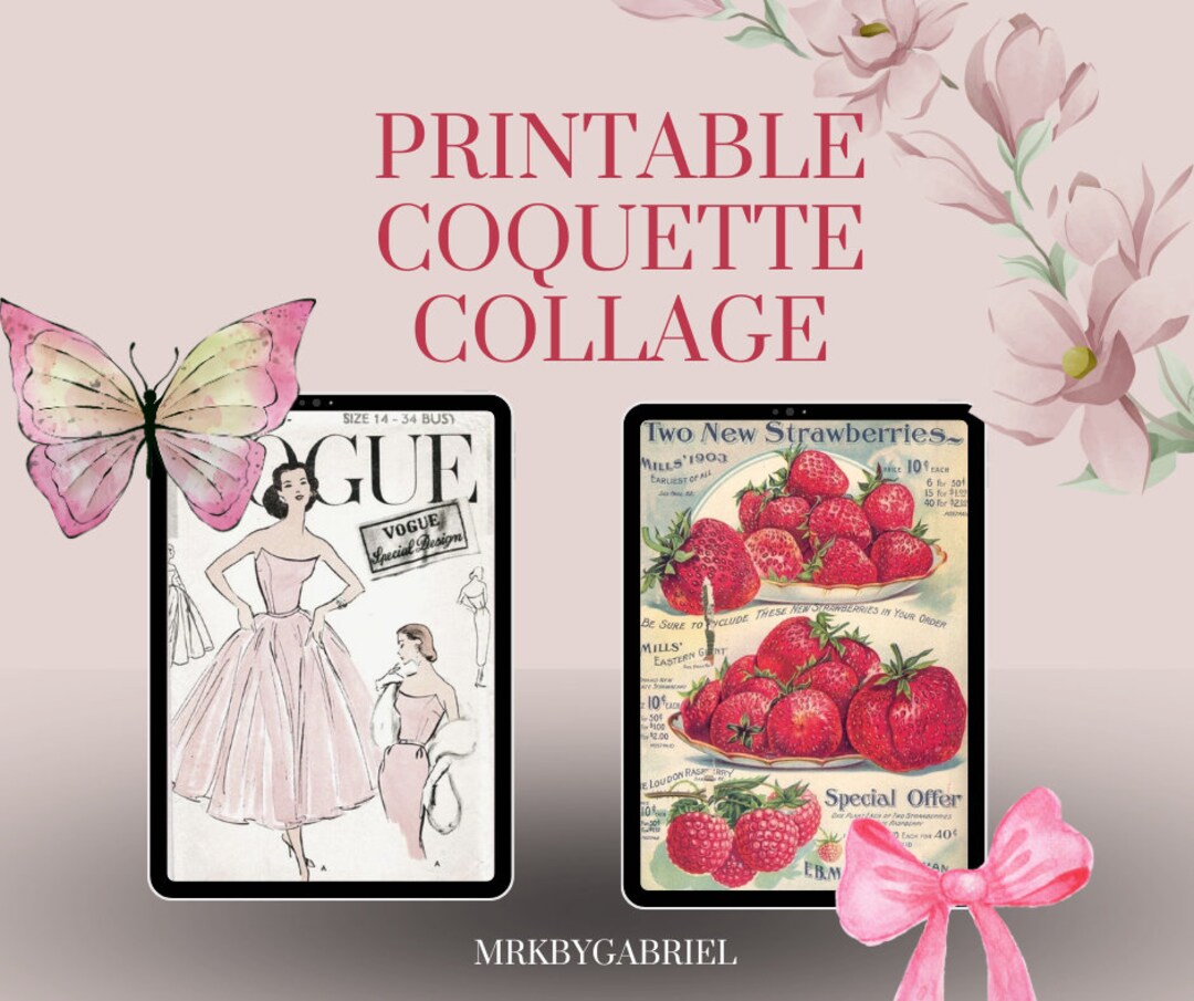 Printable Collage - Coquette - Etsy