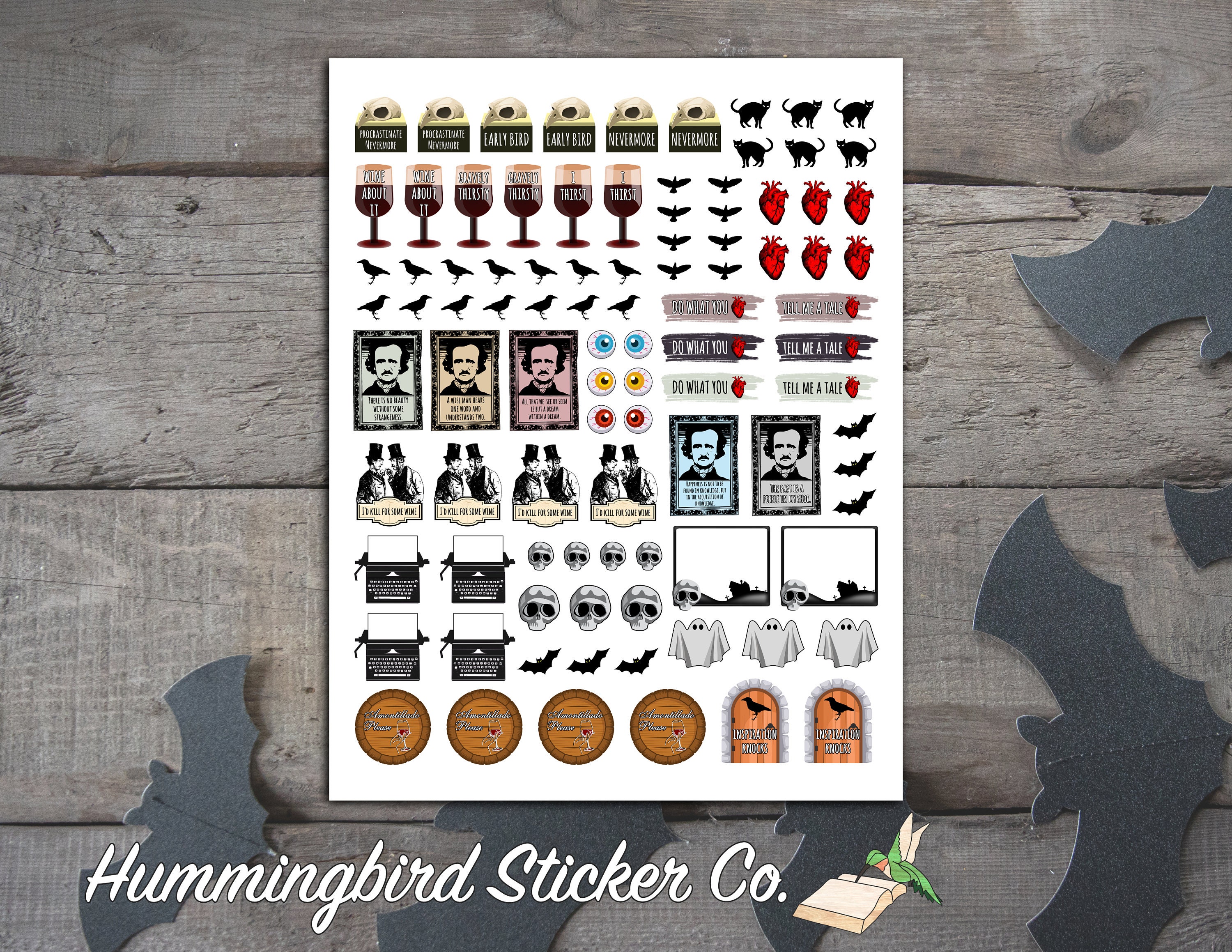 The Poe Pack - Edgar Allen Poe - Erin Condren - Happy Planner – Digital ...