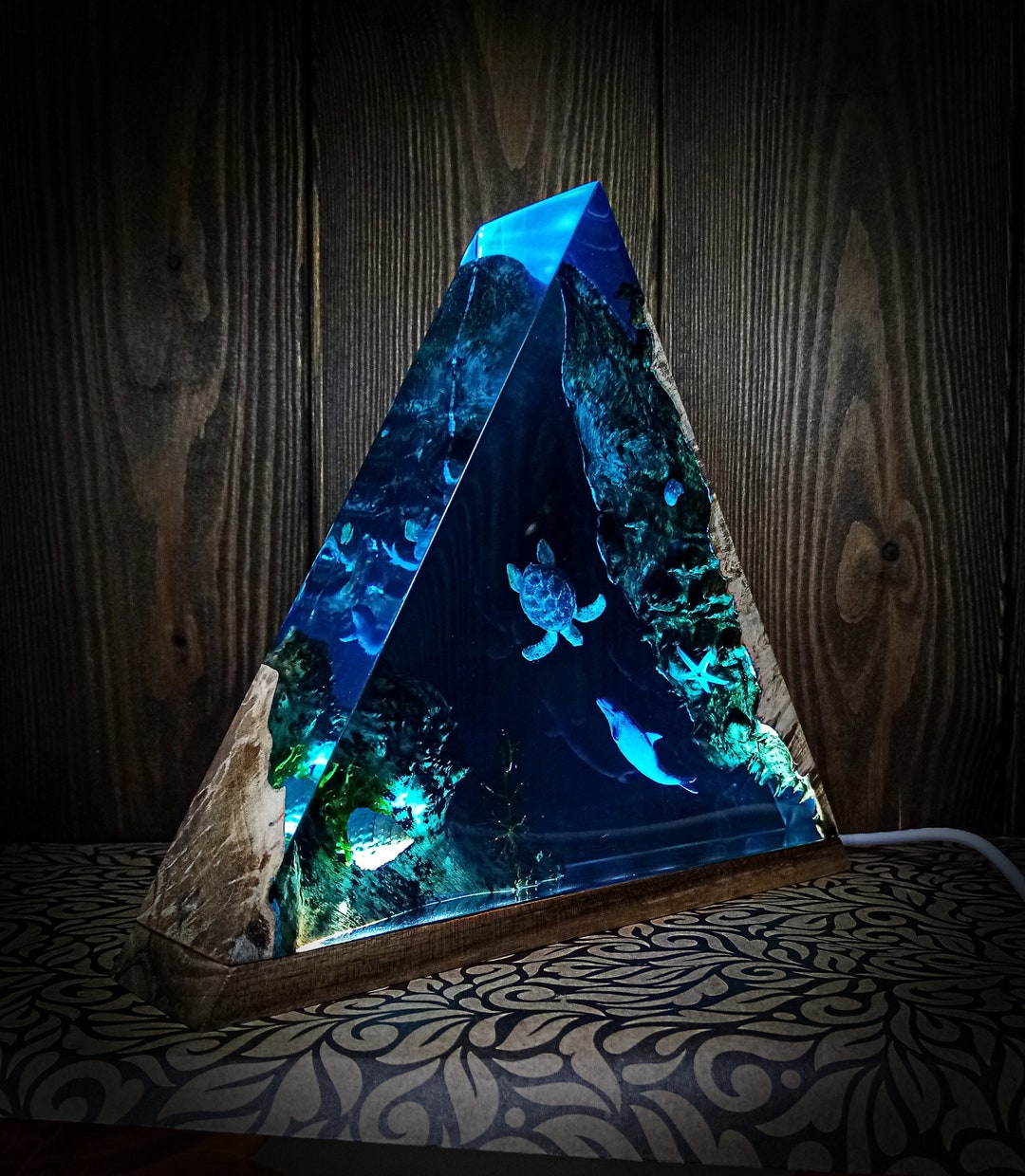 Resin Lamp, Resin Art Lamp, Epoxy Resin Lamp, Wood Resin Lamp, Shark ...