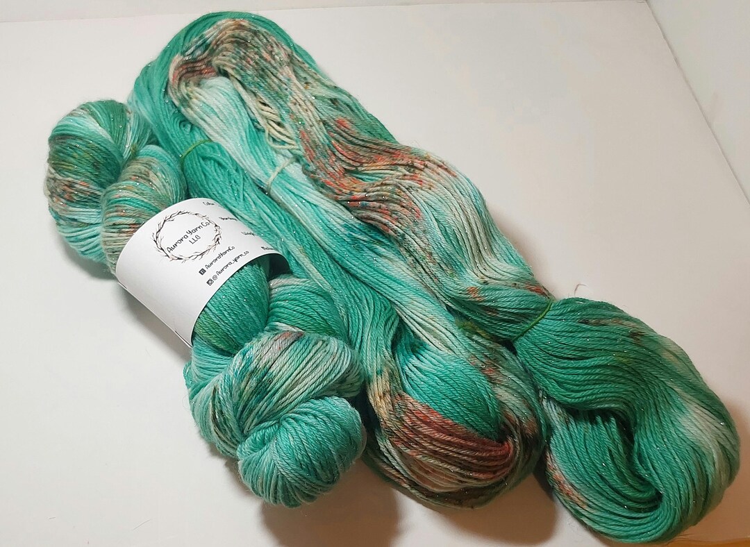 Forest Sprite-hand Dyed-fingering Weight Yarn-merino/nylon/stellina ...