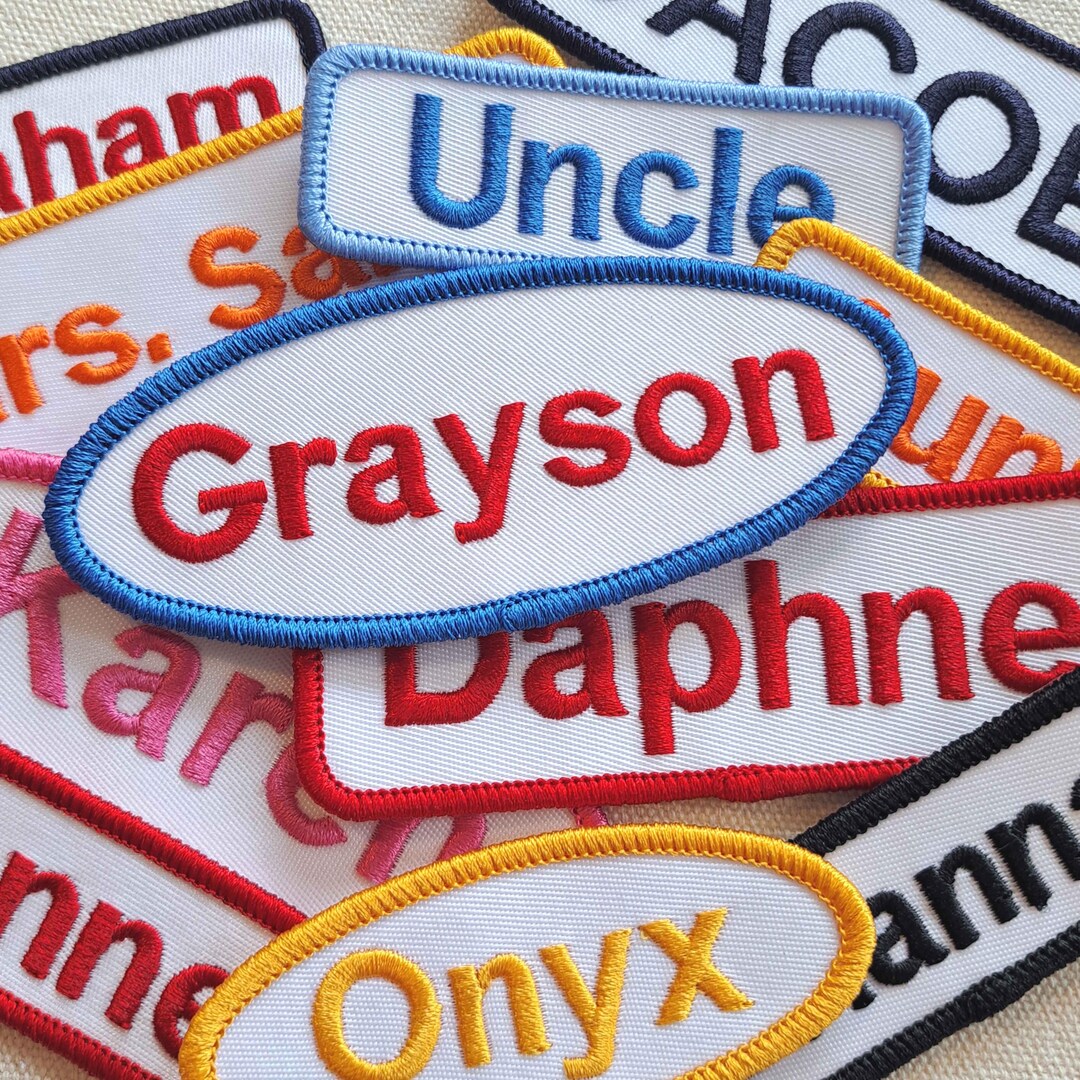 Block Font - Custom Name Tag Patch. for Your Uniform, Jacket, Backpack ...