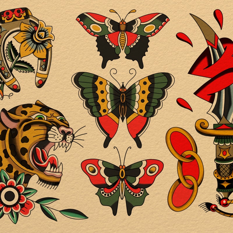 Traditional Tattoo Flash - Etsy