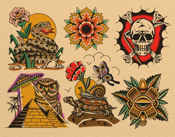 Mexican Art Tattoos Flash