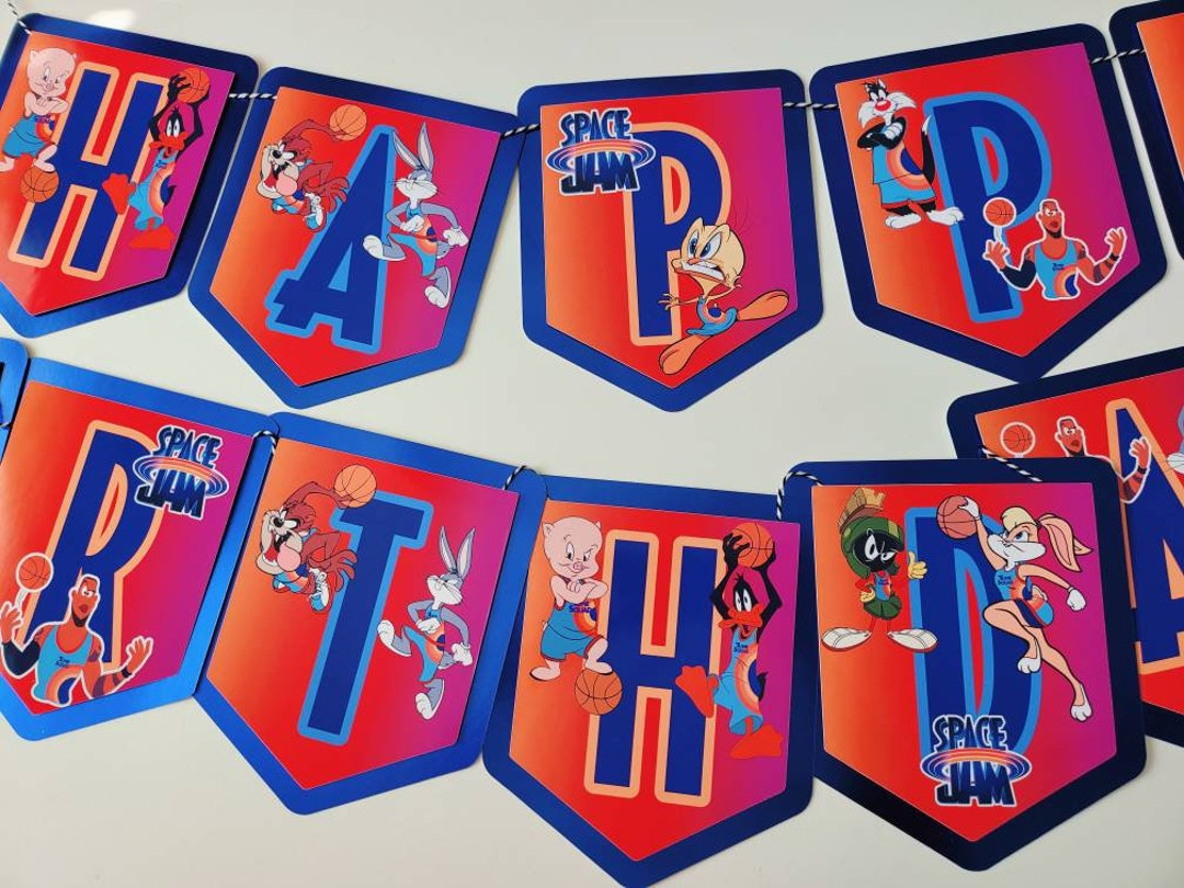 Space Jam New Legacy Flag Happy Birthday Party. Space Jam New Legacy ...